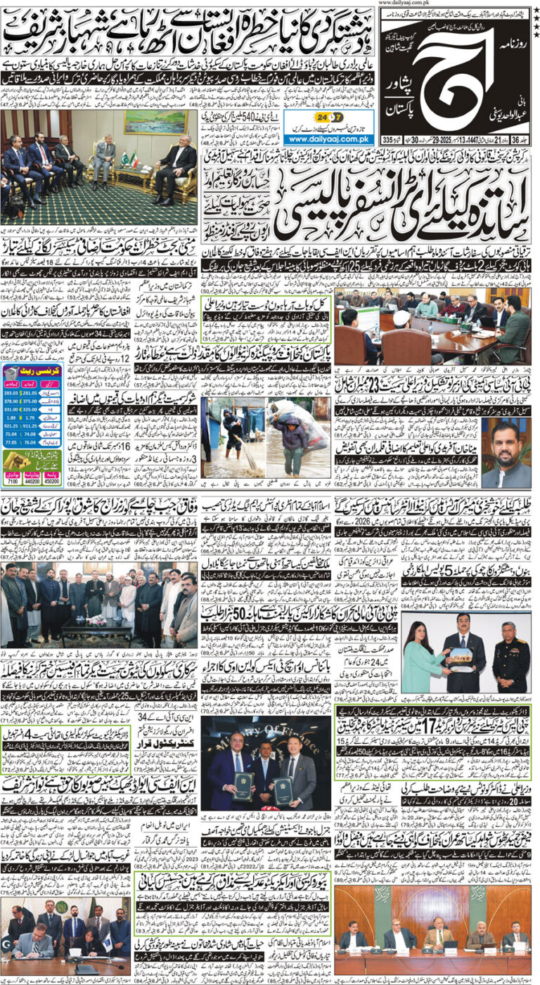 Daily Aaj Peshawar – Abbottabad Online